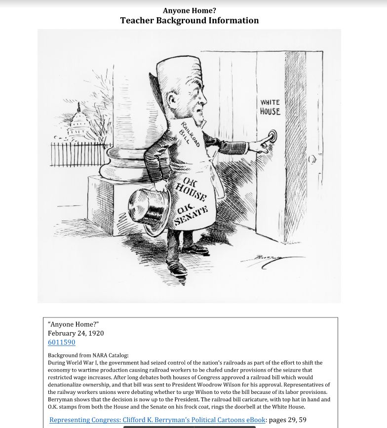 Anyone Home? Using Political Cartoons to Consider the Lawmaking Process ...