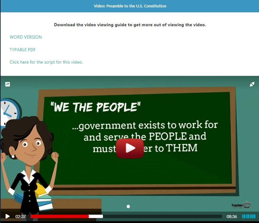 Learning about the Preamble to the U.S. Constitution - CIVICS RENEWAL ...